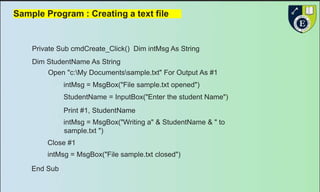 Open save file vb6 program | PPT