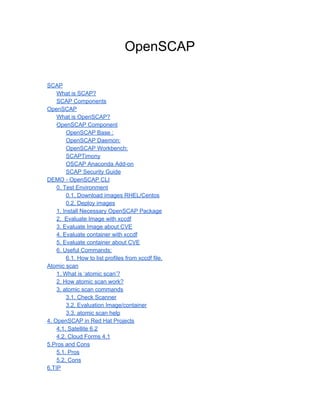 OpenSCAP Overview(security scanning for docker image and container) | PDF