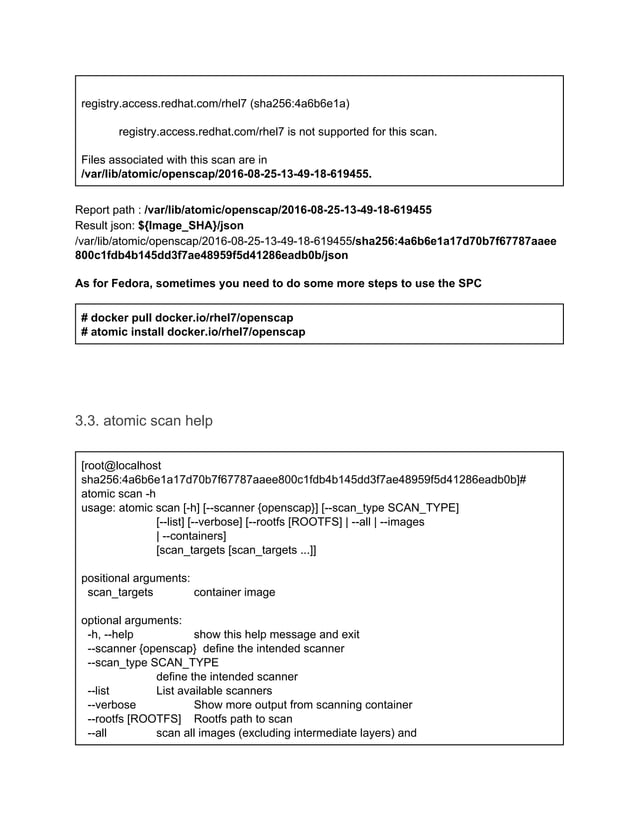 OpenSCAP Overview(security scanning for docker image and container) | PDF