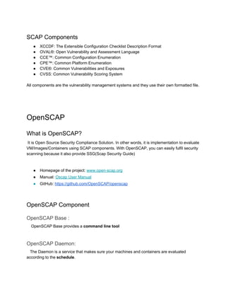OpenSCAP Overview(security scanning for docker image and container) | PDF