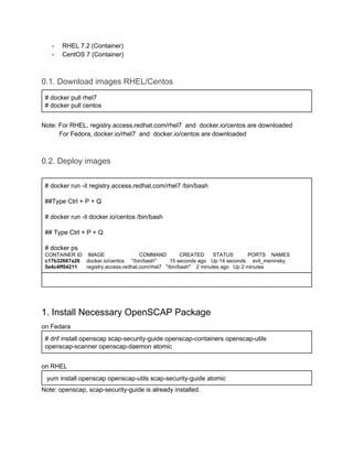 OpenSCAP Overview(security scanning for docker image and container) | PDF