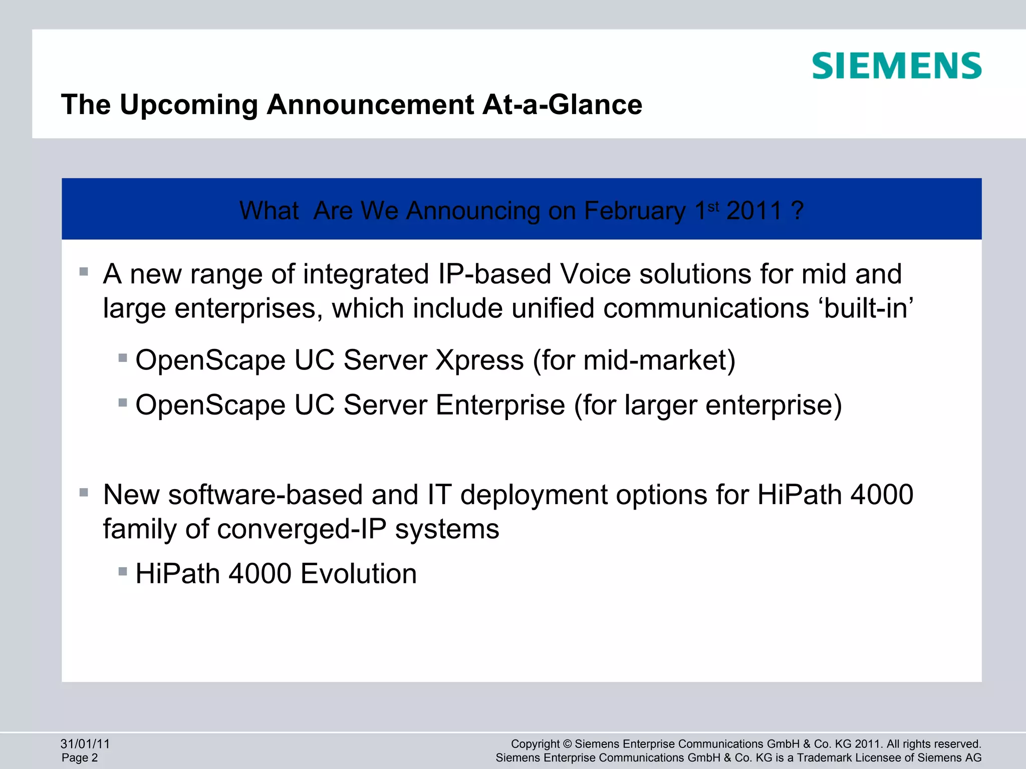 OpenScape UC Server Enterprise | PPT
