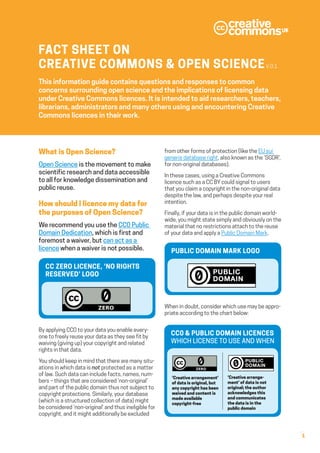 Fact Sheet on Creative Commons & Open Science (by Creative Commons UK ...