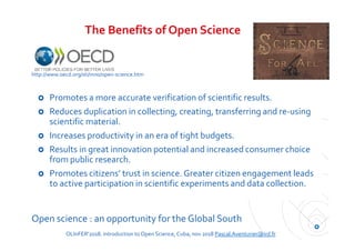 An open science introduction. Olinfer 18, La havana, Cuba 12-14 nov ...