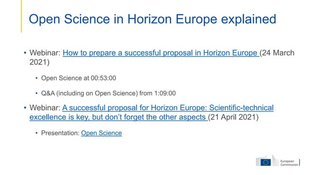 Open Science in Horizon Europe- Open Science Fair | PPT