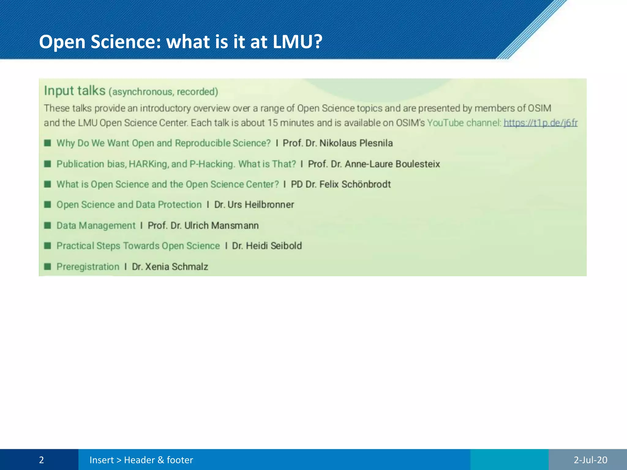 Open science LMU session contribution E Steyerberg 2jul20 | PPT