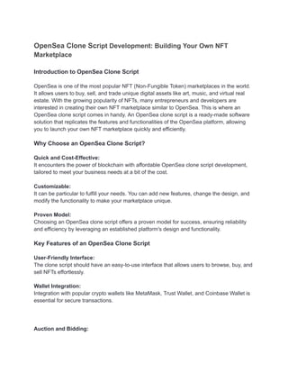 OpenSea Clone Script Development_ Building Your Own NFT Marketplace.pdf