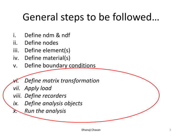 OpenSees: modeling and performing static analysis | PPT