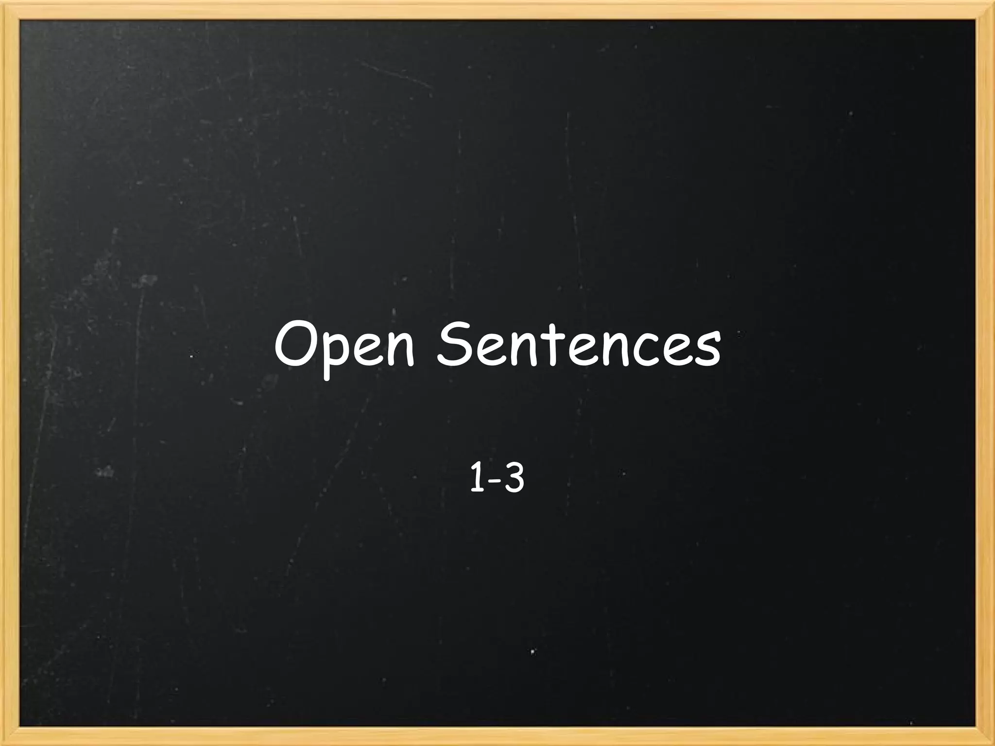 Open sentences | PPT