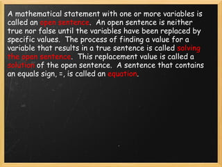 Open sentences | PPT