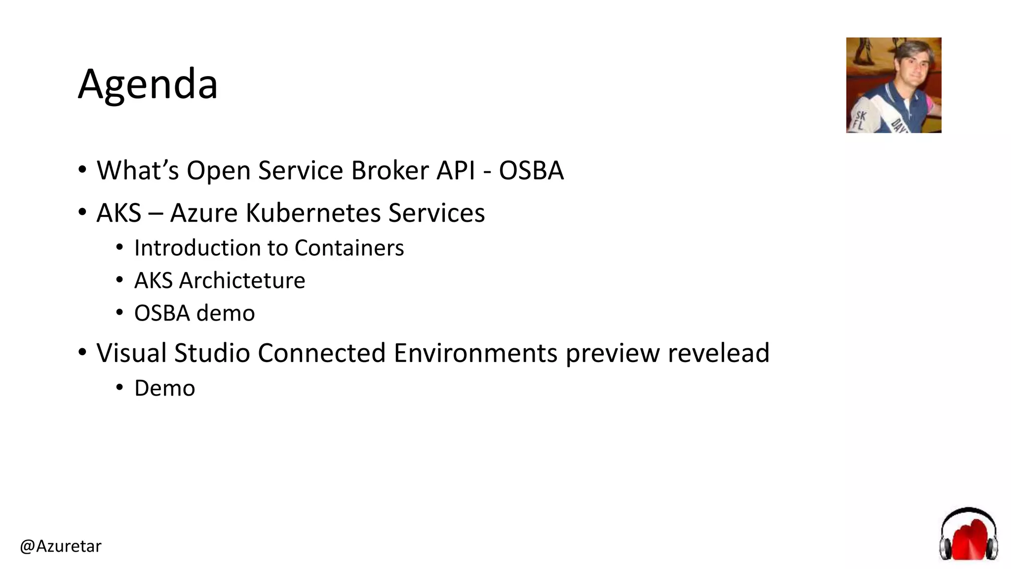Open service broker API with Azure Kubernetes Services | PPT