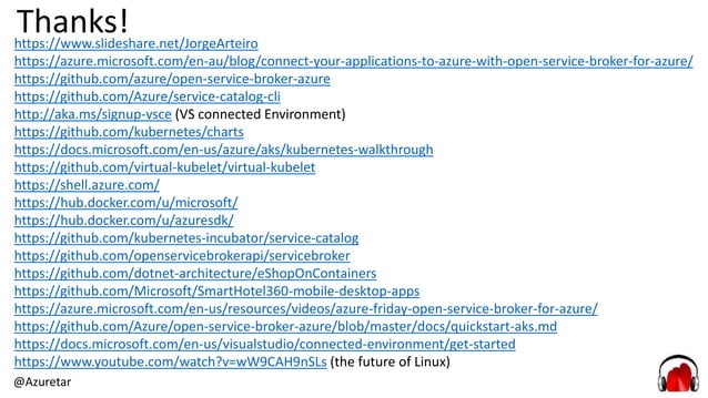 Open service broker API with Azure Kubernetes Services | PPT