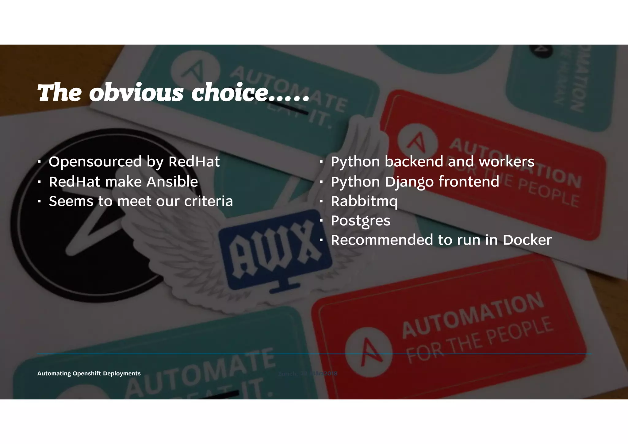 Automating Openshift Deployments Ppt