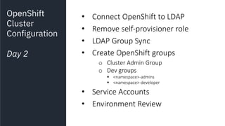 Open shift deployment review getting ready for day 2 operations | PPT