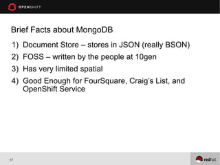 Openshift GeoSpatial Capabilities | PPT | Cloud Computing | Internet