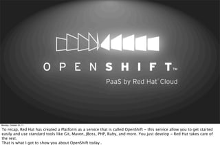 OpenShift Express Intro | PPT