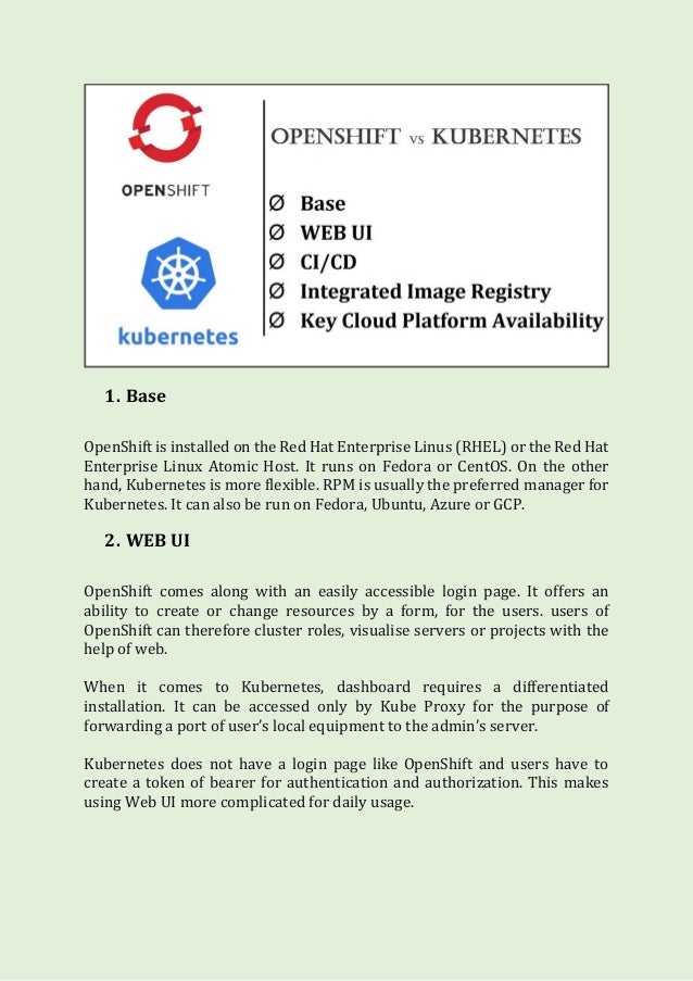 OpenShift vs Kubernetes | what are the differences? Expert views