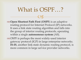 Open Shortest Path First | PPTX