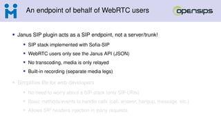 SIP transfer with Janus/WebRTC @ OpenSIPS 2022 | PDF