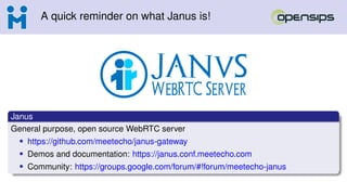 SIP transfer with Janus/WebRTC @ OpenSIPS 2022 | PDF