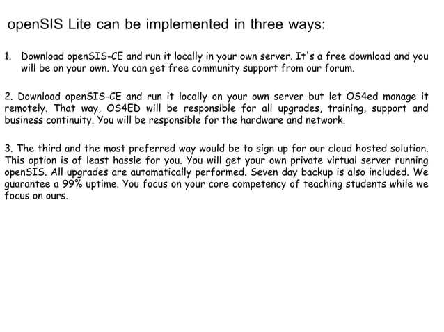 openSIS - A portal that is must for the educational system | PPT