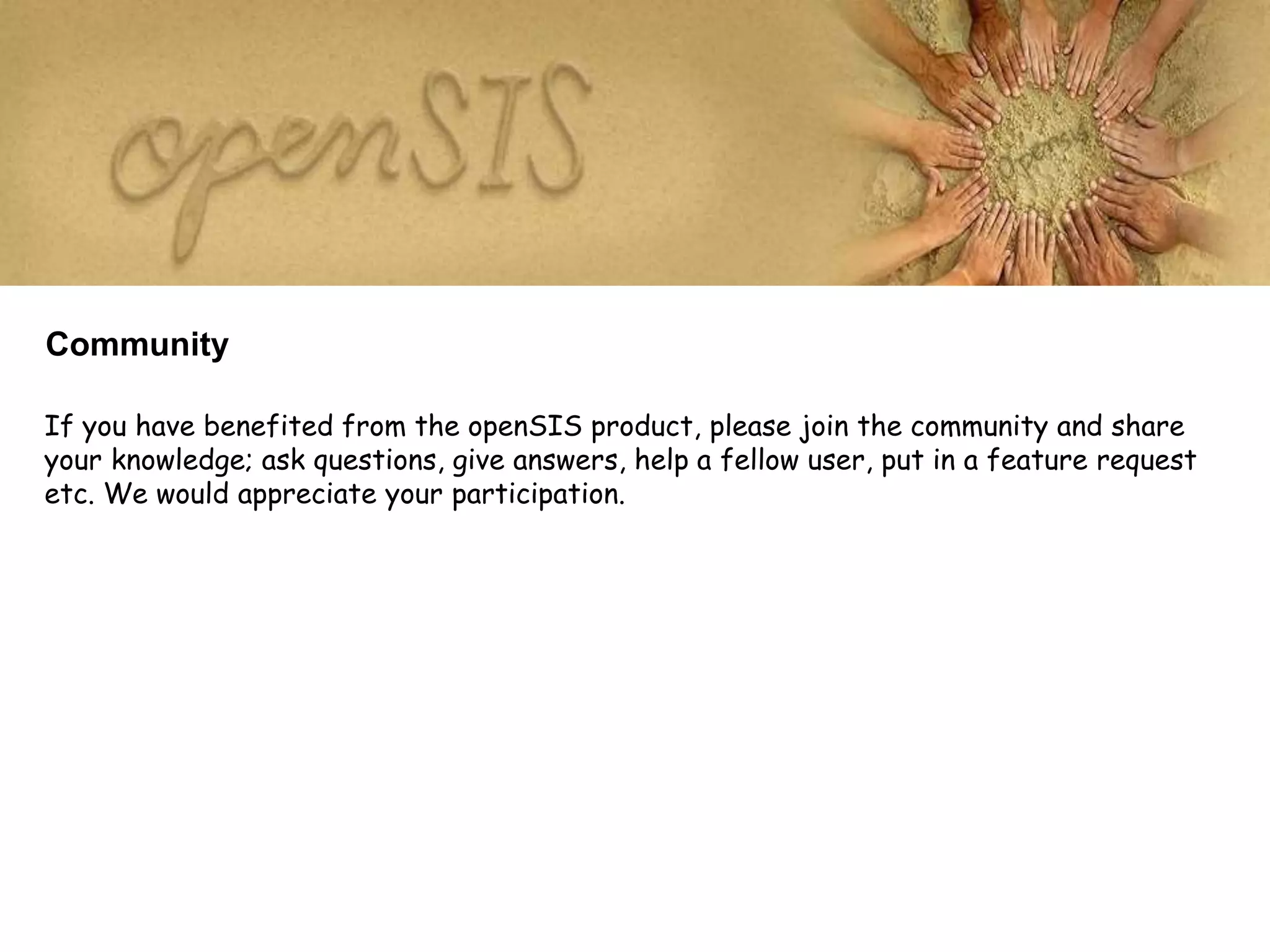 openSIS - A portal that is must for the educational system | PPTX