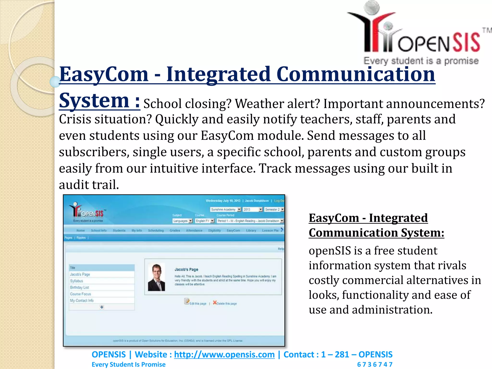 Open sis - benefits of student information system | PPTX