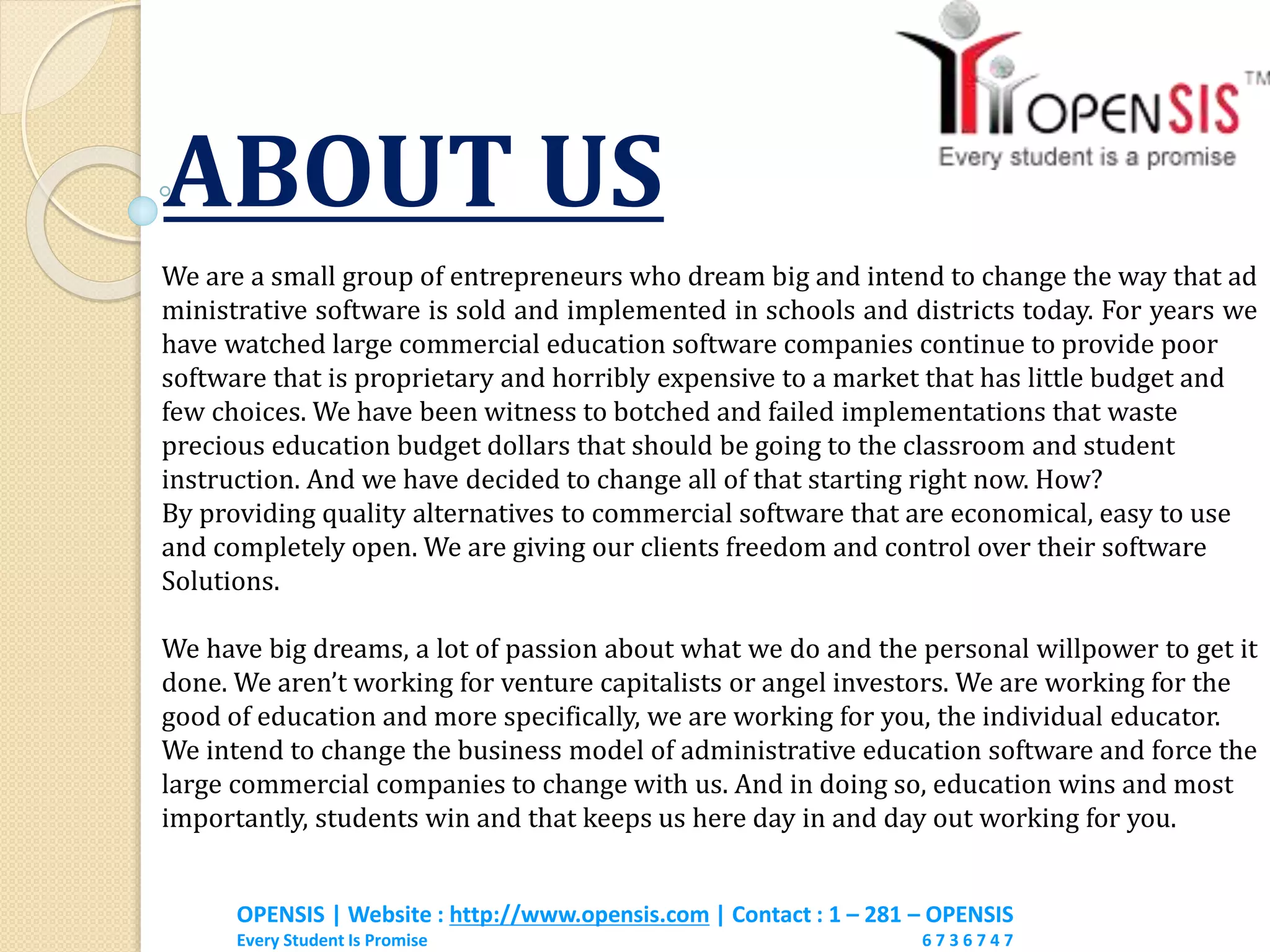 Open sis - benefits of student information system | PPTX
