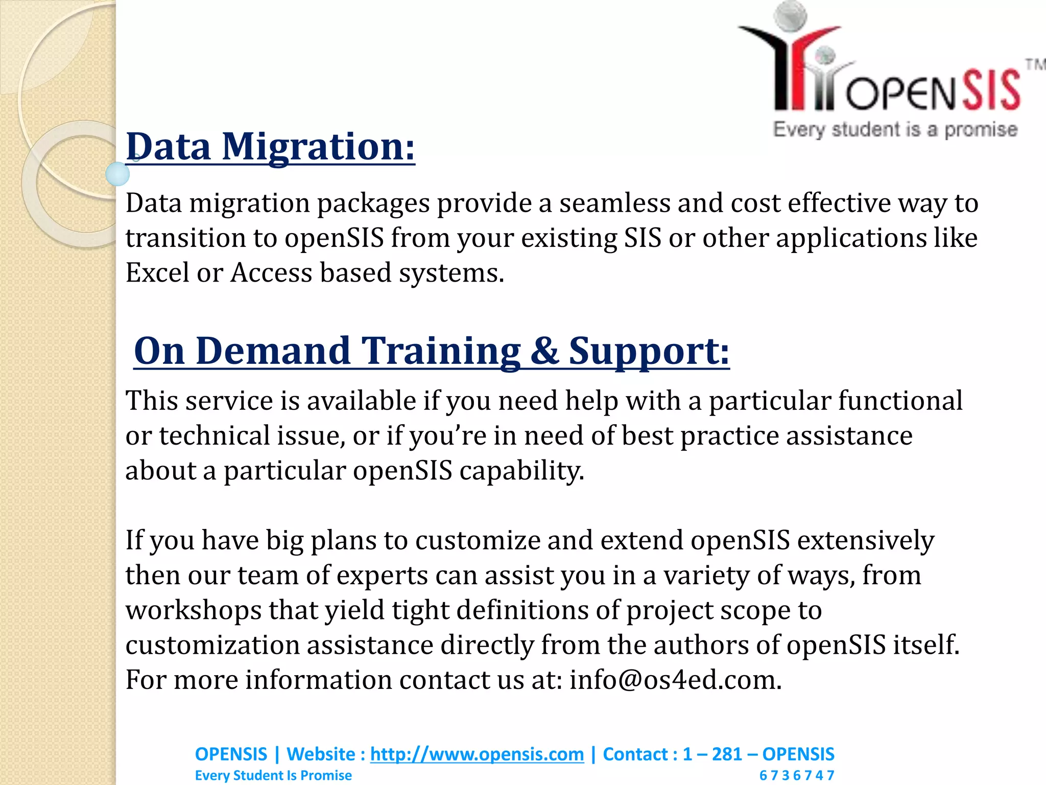 Open sis - benefits of student information system | PPTX