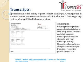 Open sis - benefits of student information system | PPTX