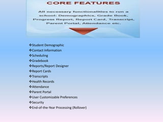 OpenSIS - Features | PPTX