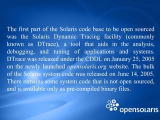 Opensolaris 100511031132-phpapp02 | PPT