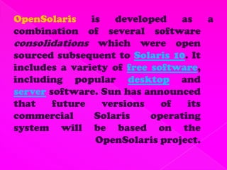 Open solaris | PPTX