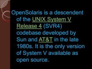 Open solaris | PPTX