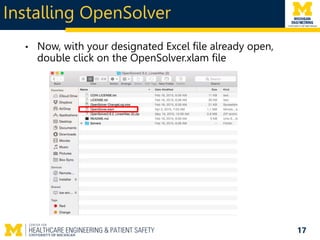 OpenSolver-Installation open solver jsntalletion | PPTX