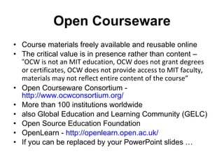 Opensource and openlearning | PPT
