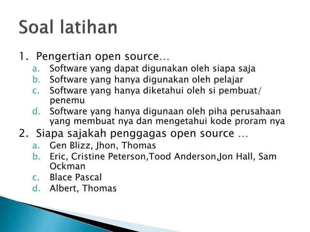 Sistem Operasi : Open source | PPTX