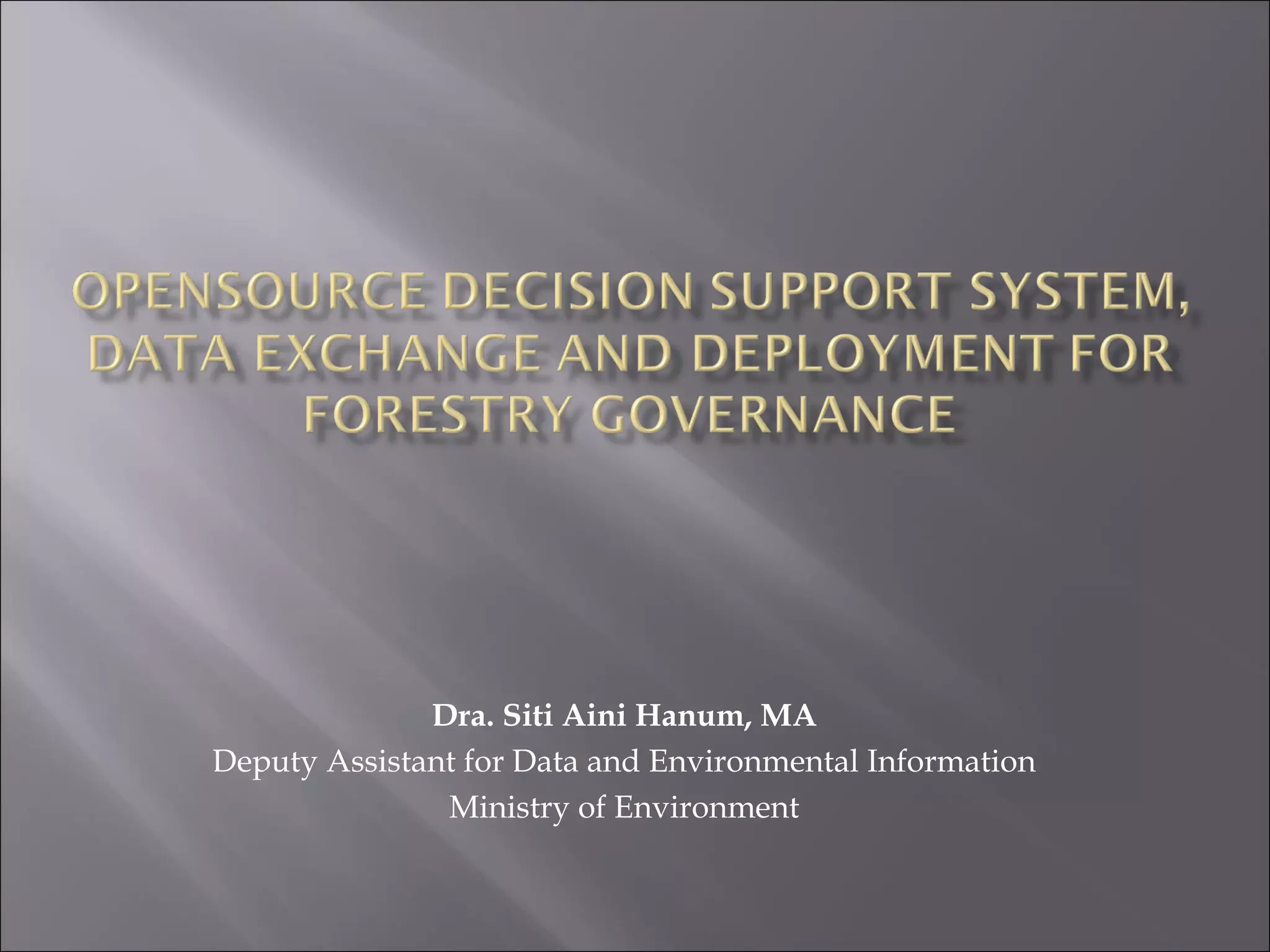 Open Source Decision Support System, Data Exchange | PPT