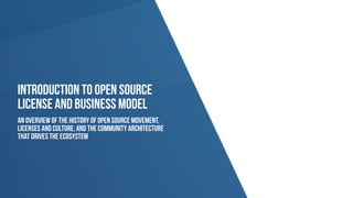 Introduction to Open Source License and Business Model | PPT