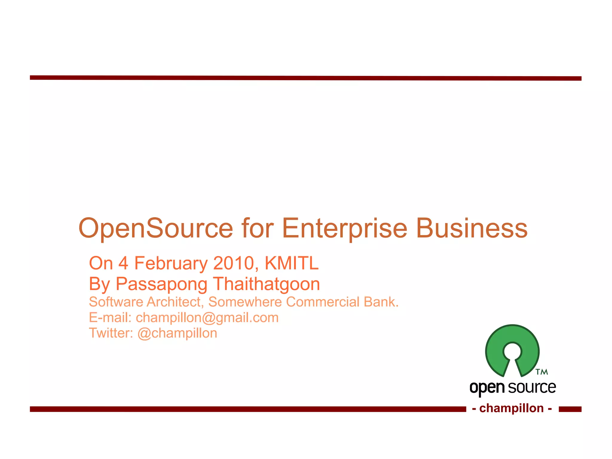 OpenSource for Enterprise Business Presentation 010 | PPT
