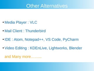 Open source alternatives to proprietary software | PPT