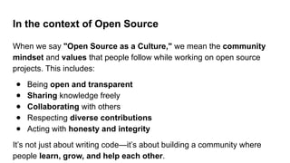 Unit 5: Open Source as a Culture and Aspects | PPTX