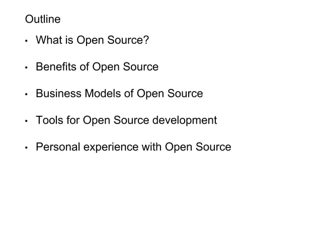 Developing On / With Open Source Software | PPTX | Shareware and Freeware | Computer Software ...