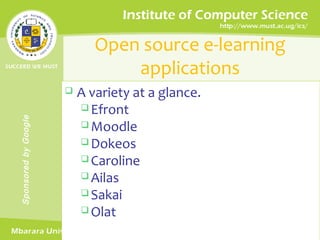 Open source educational technologies for teaching and learning | PPT