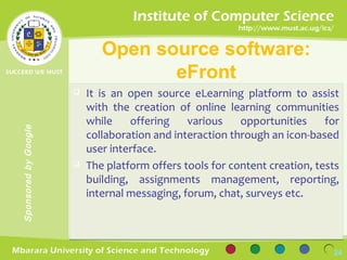Open source educational technologies for teaching and learning | PPT
