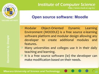 Open source educational technologies for teaching and learning | PPT