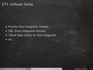 Open Source ETL using Talend Open Studio | PPT