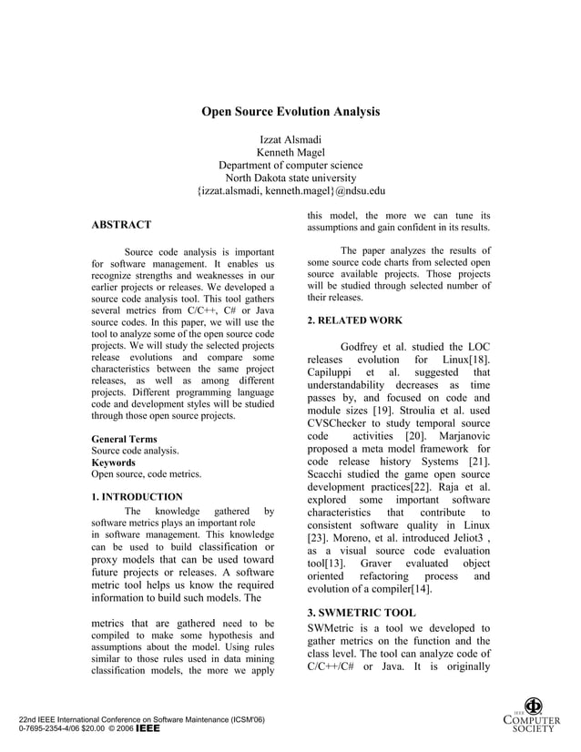 Open source evolution analysis | PDF | Programming Languages | Computing