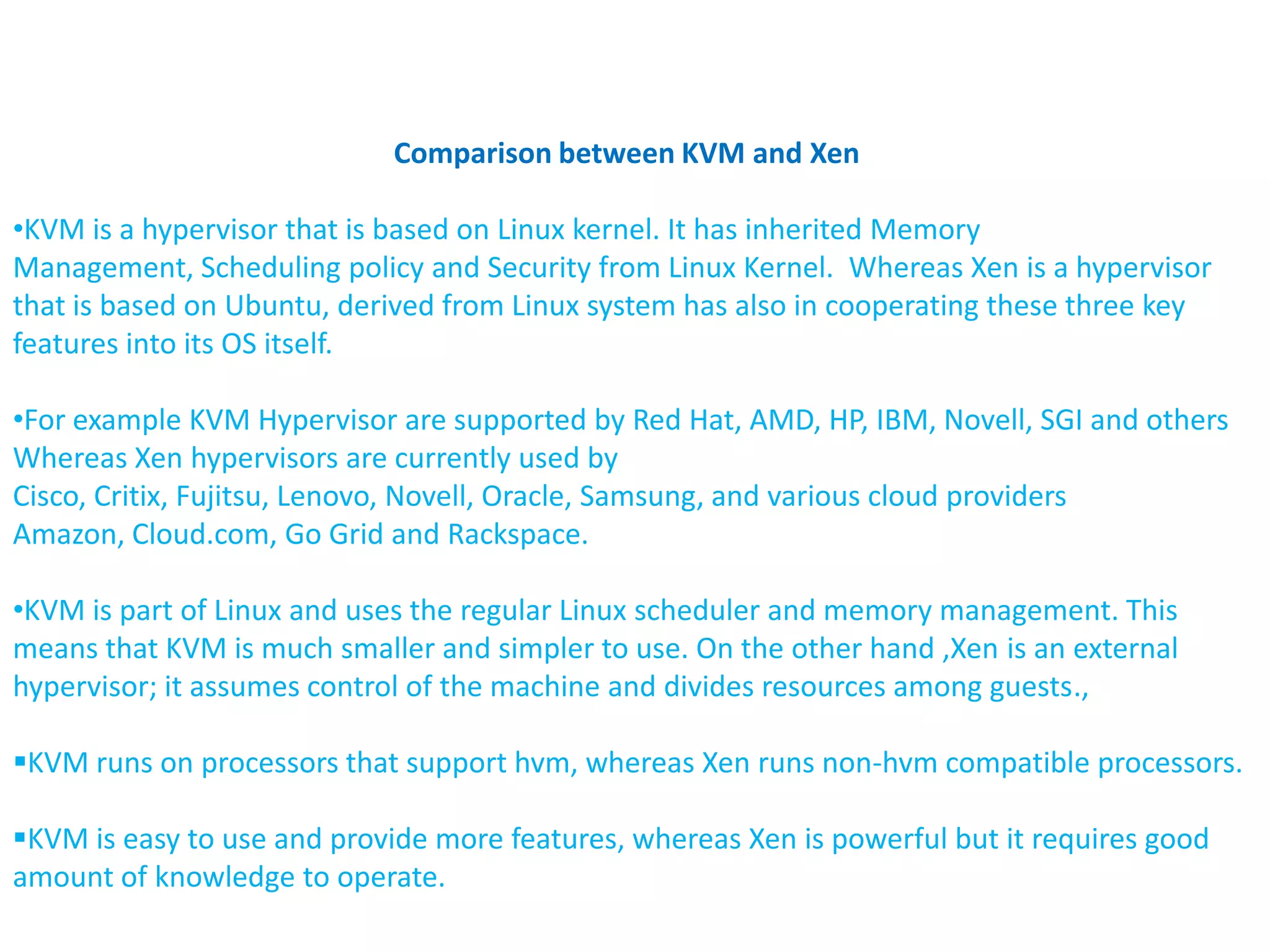 Open source hypervisors in cloud | PPTX