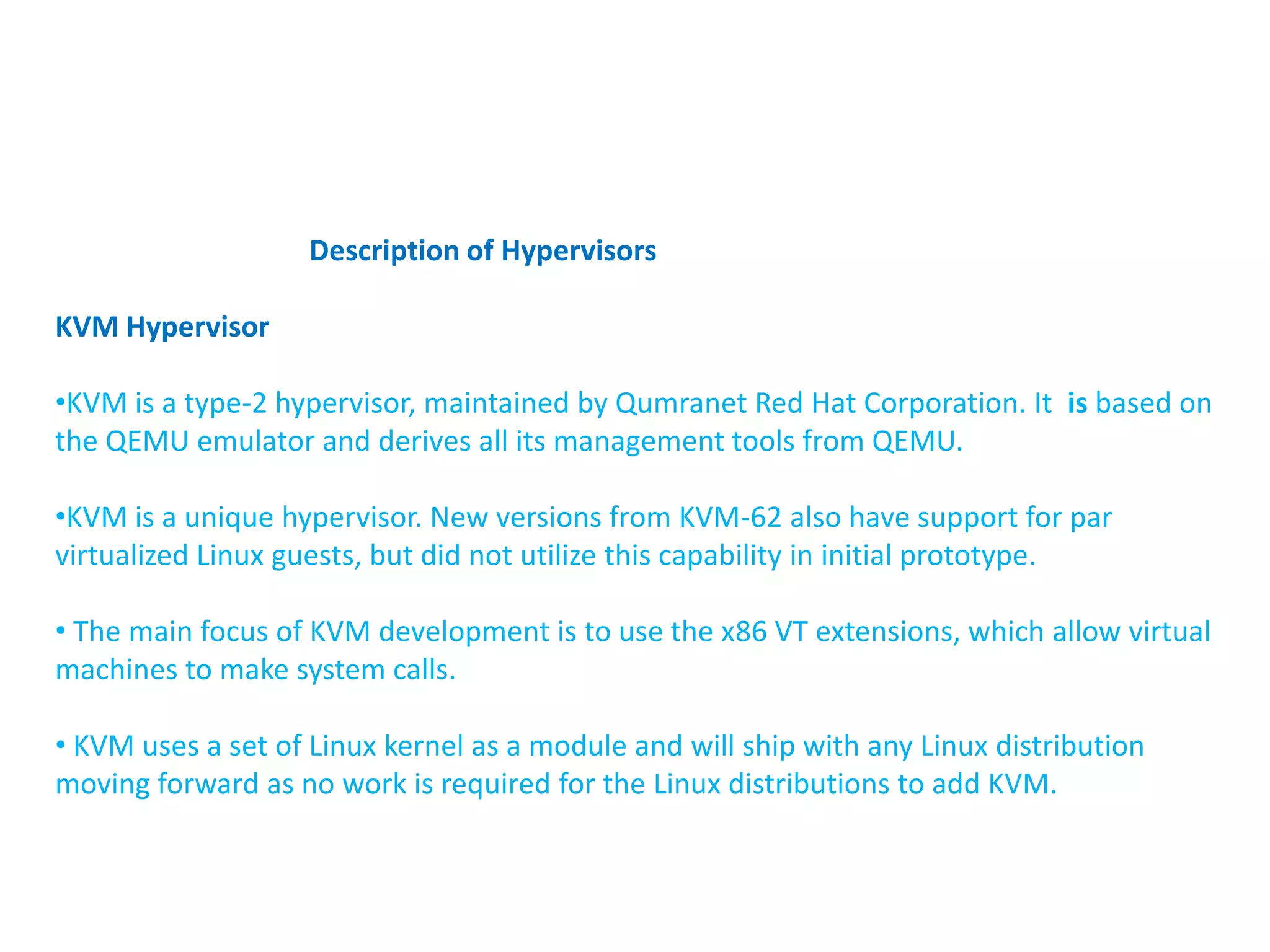 Open source hypervisors in cloud | PPTX
